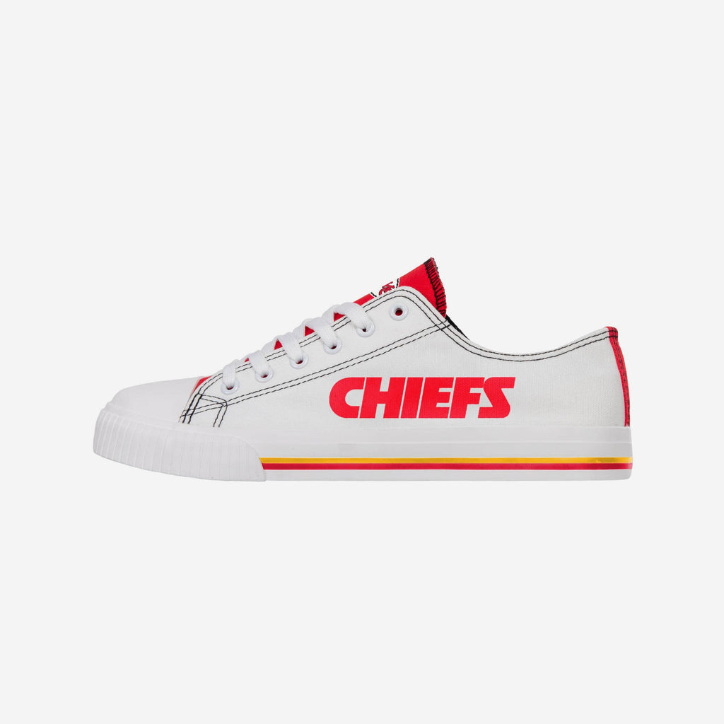 Kansas City Chiefs Low Top White Canvas Shoe FOCO