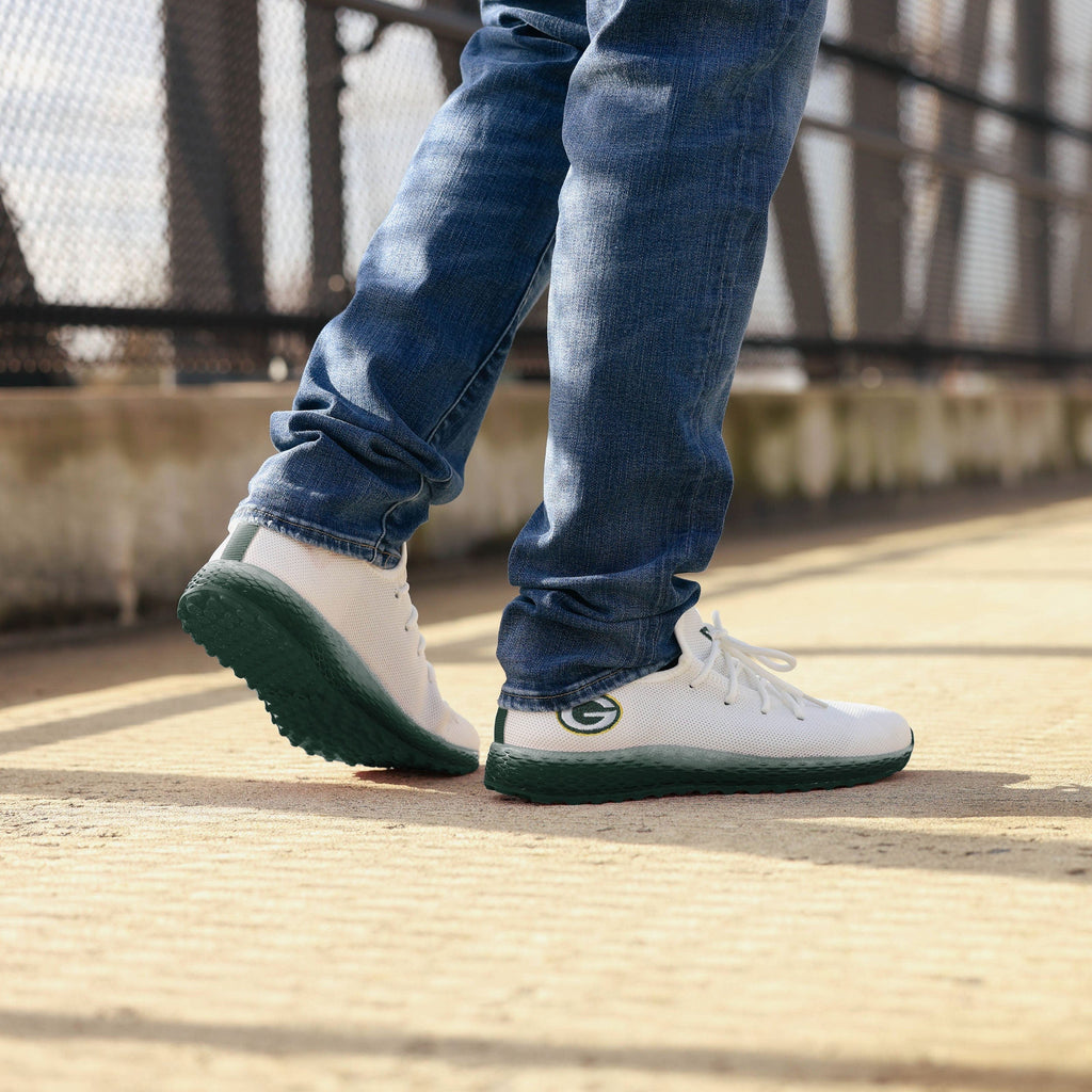 Green Bay Packers Gradient Midsole White Sneakers FOCO