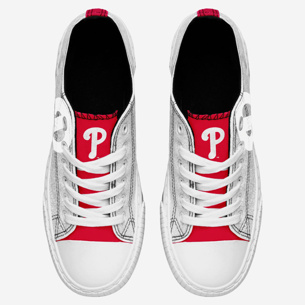 Philadelphia Phillies Womens Glitter Low Top Canvas Shoe FOCO