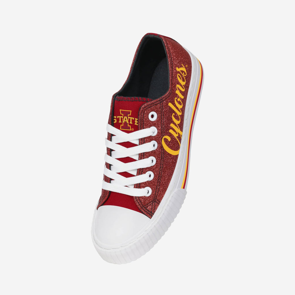 Iowa State Cyclones Womens Color Glitter Low Top Canvas Shoes FOCO
