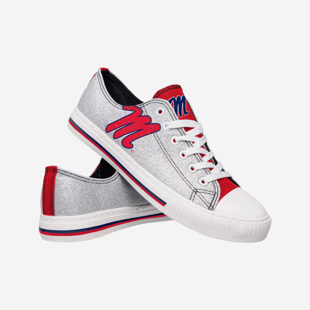 Ole Miss Rebels Womens Glitter Low Top Canvas Shoe FOCO