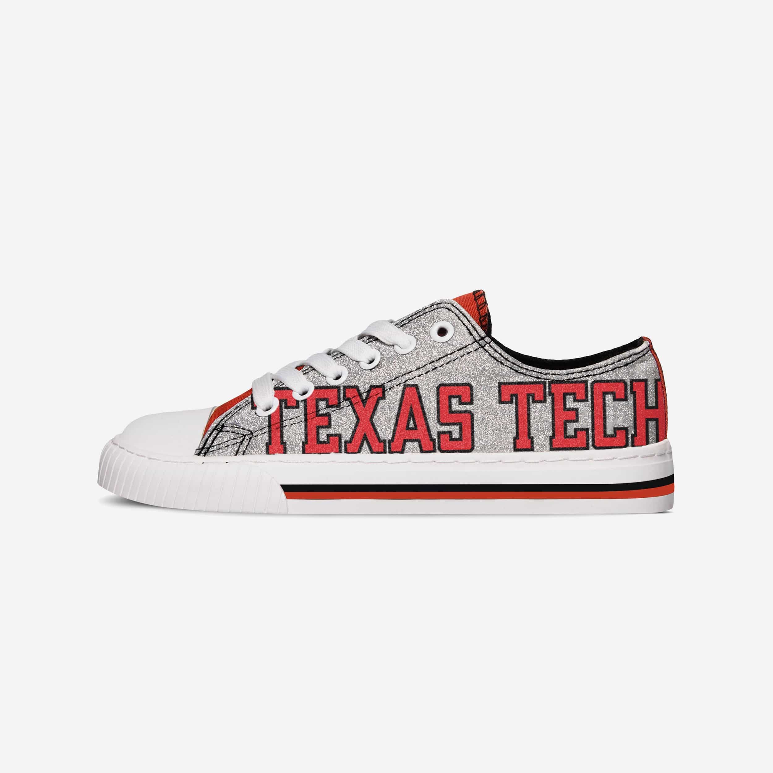 Texas Tech Red Raiders Womens Glitter Low Top Canvas Shoe FOCO