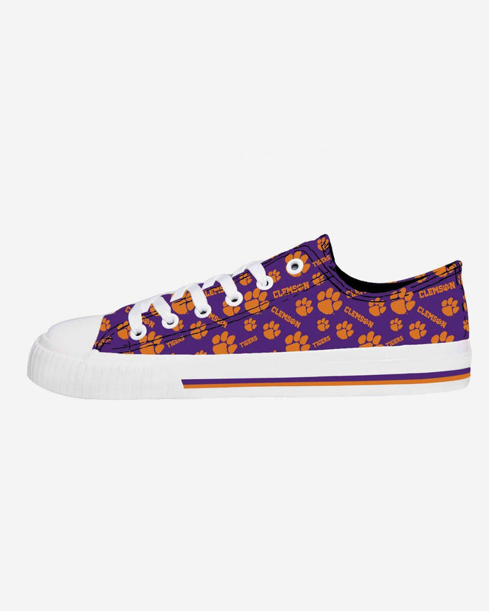 Clemson Tigers Womens Low Top Repeat Print Canvas Shoe FOCO