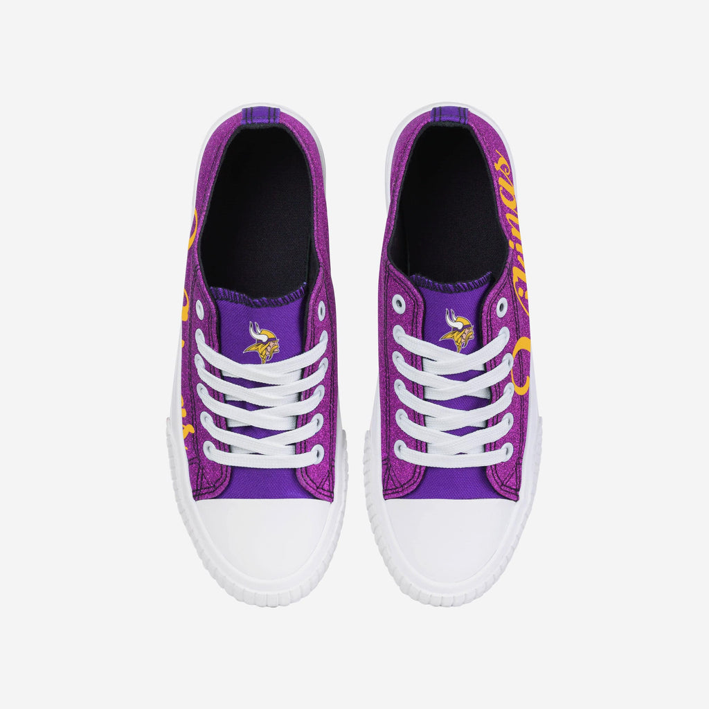 Minnesota Vikings Womens Color Glitter Low Top Canvas Shoes FOCO