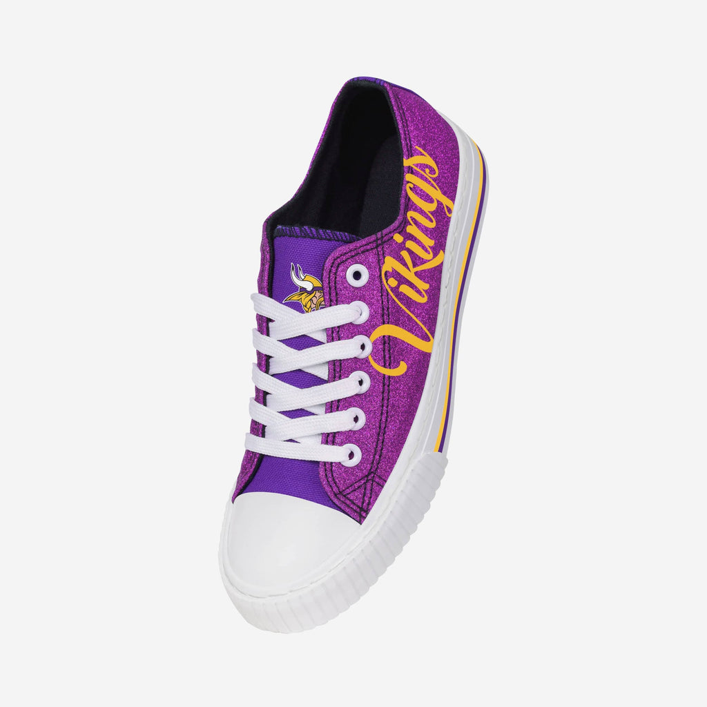 Minnesota Vikings Womens Color Glitter Low Top Canvas Shoes FOCO