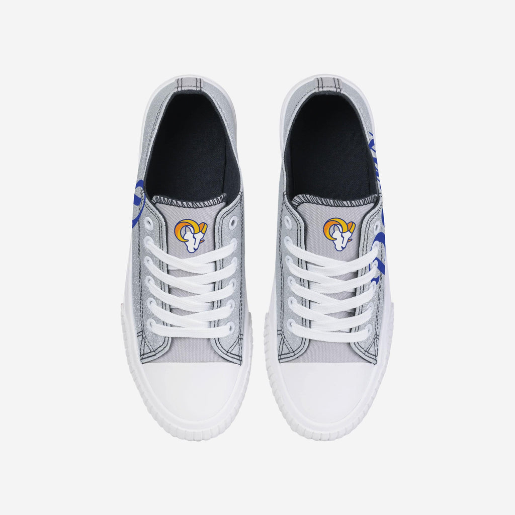 Los Angeles Rams Womens Color Glitter Low Top Canvas Shoes FOCO