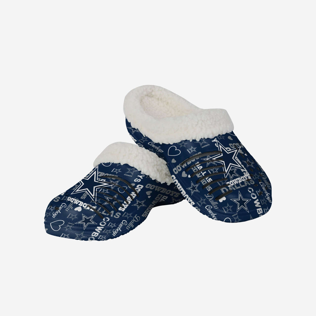 Dallas Cowboys Womens Sherpa Lined Logo Love Clog FOCO