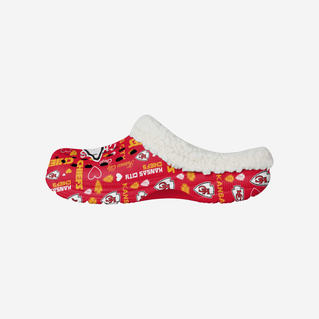 Kansas City Chiefs Womens Sherpa Lined Logo Love Clog FOCO