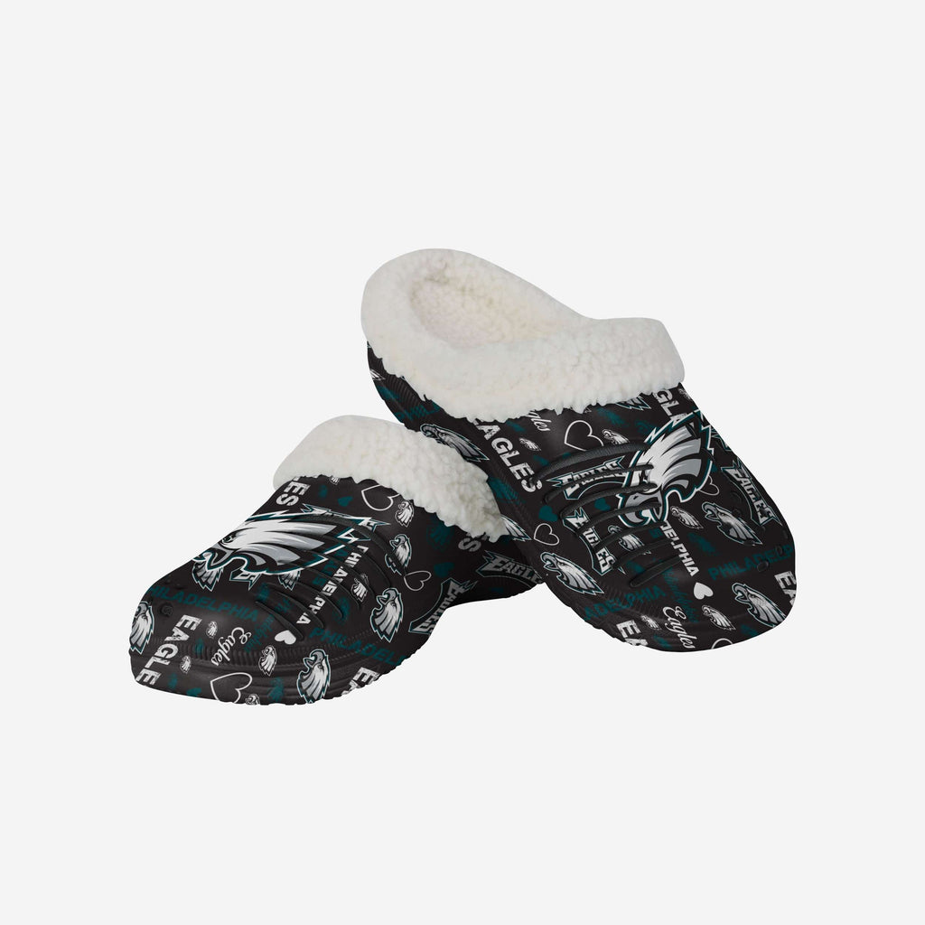 Philadelphia Eagles Womens Sherpa Lined Logo Love Clog FOCO