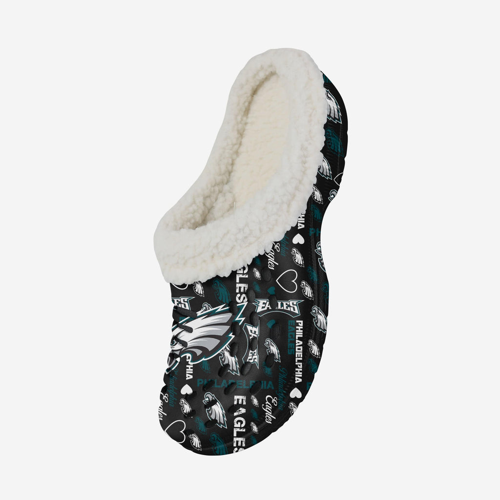 Philadelphia Eagles Womens Sherpa Lined Logo Love Clog FOCO