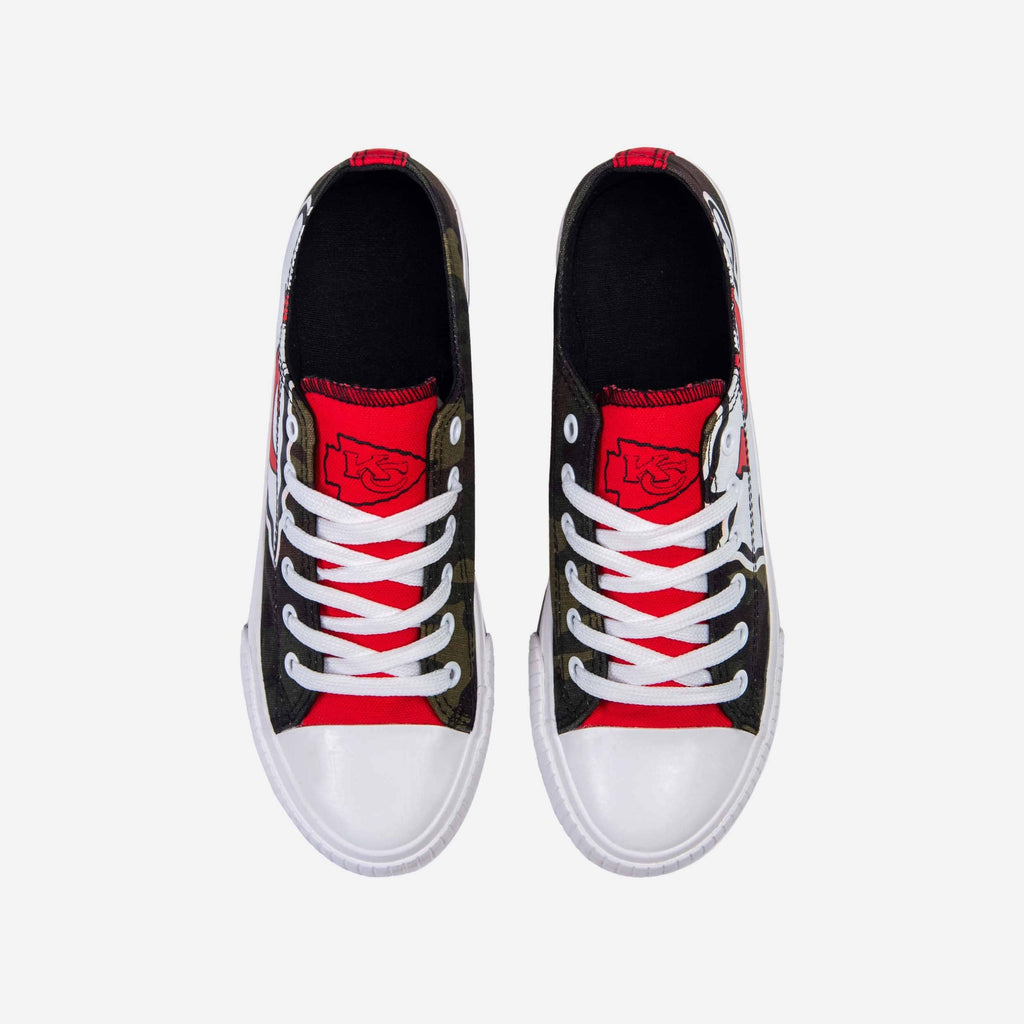 Kansas City Chiefs Womens Camo Low Top Canvas Shoe FOCO