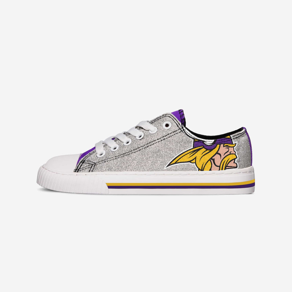 Minnesota Vikings Womens Glitter Low Top Canvas Shoe FOCO
