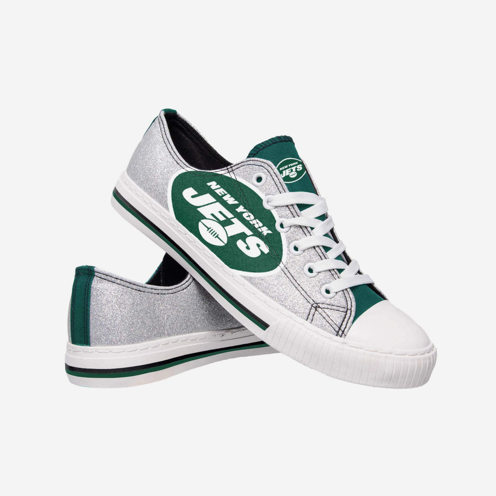 New York Jets Womens Glitter Low Top Canvas Shoe FOCO
