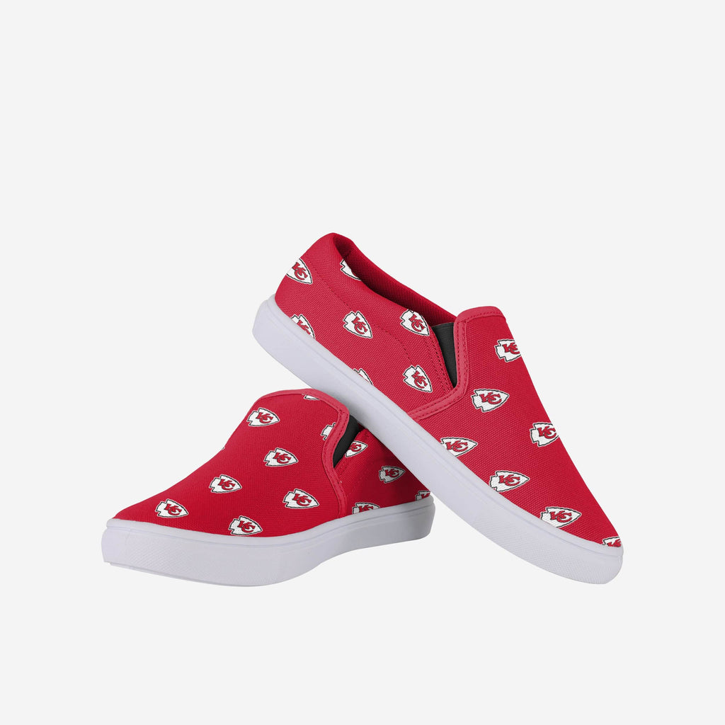 Kansas City Chiefs Womens Repeat Logo Slip On Canvas Shoe FOCO