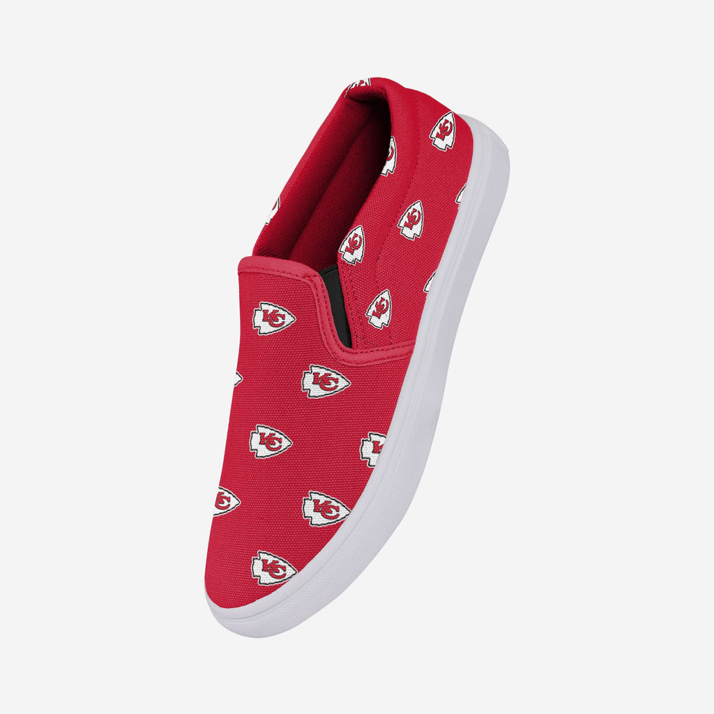 Kansas City Chiefs Womens Repeat Logo Slip On Canvas Shoe FOCO