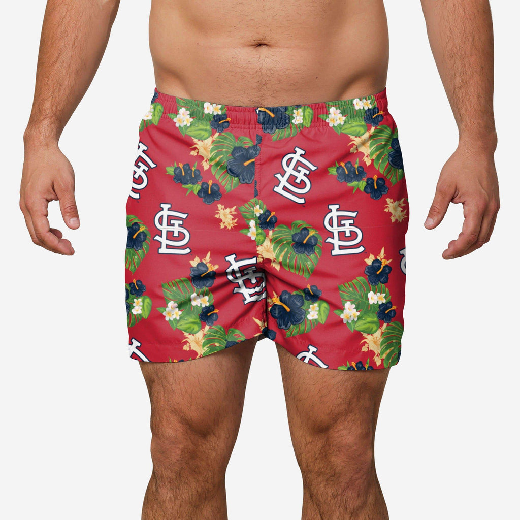 St Louis Cardinals Floral Swimming Trunks FOCO