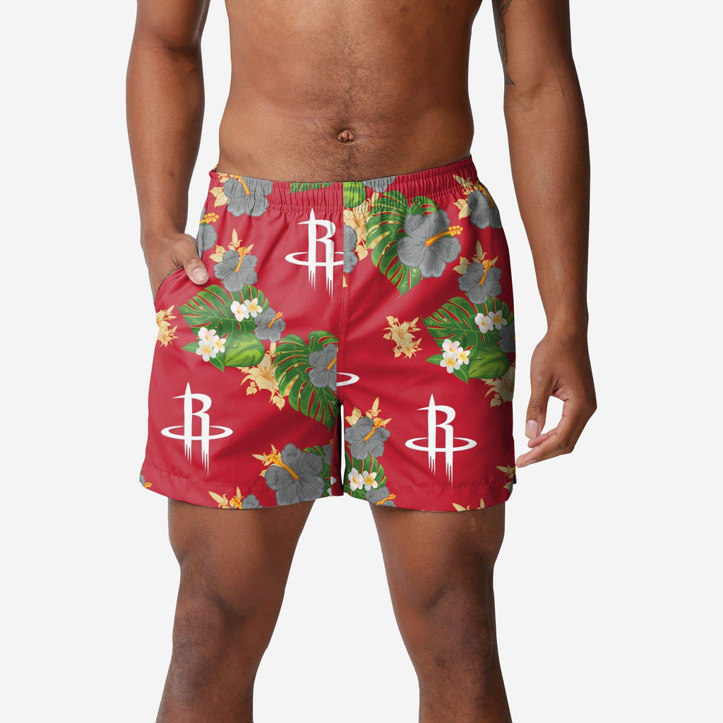 Houston Rockets Floral Swimming Trunks FOCO