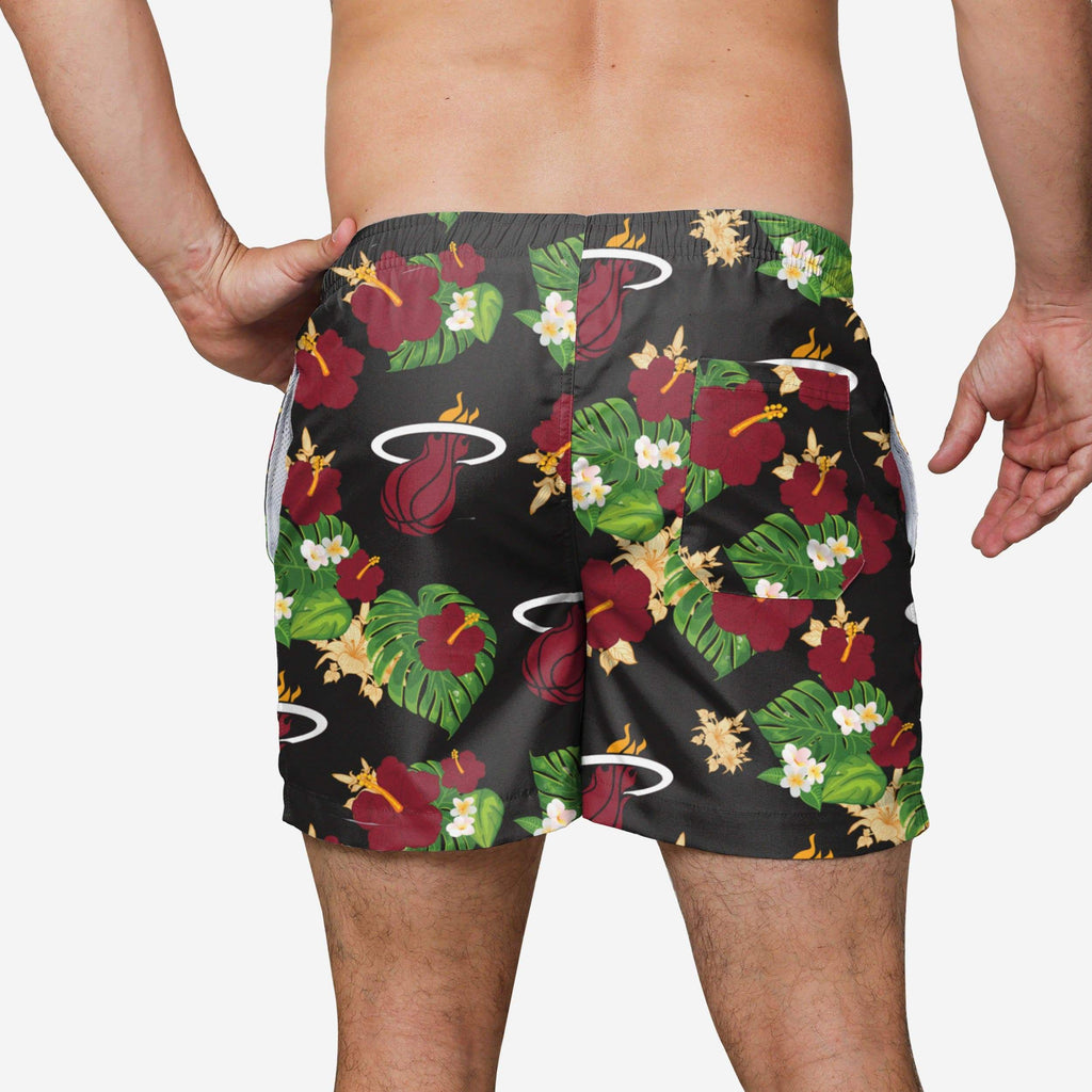 Miami Heat Floral Swimming Trunks FOCO