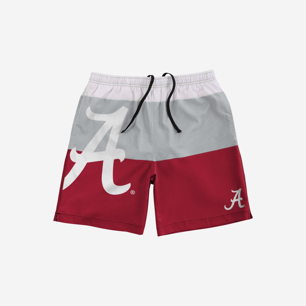 Alabama Crimson Tide 3 Stripe Big Logo Swimming Trunks FOCO