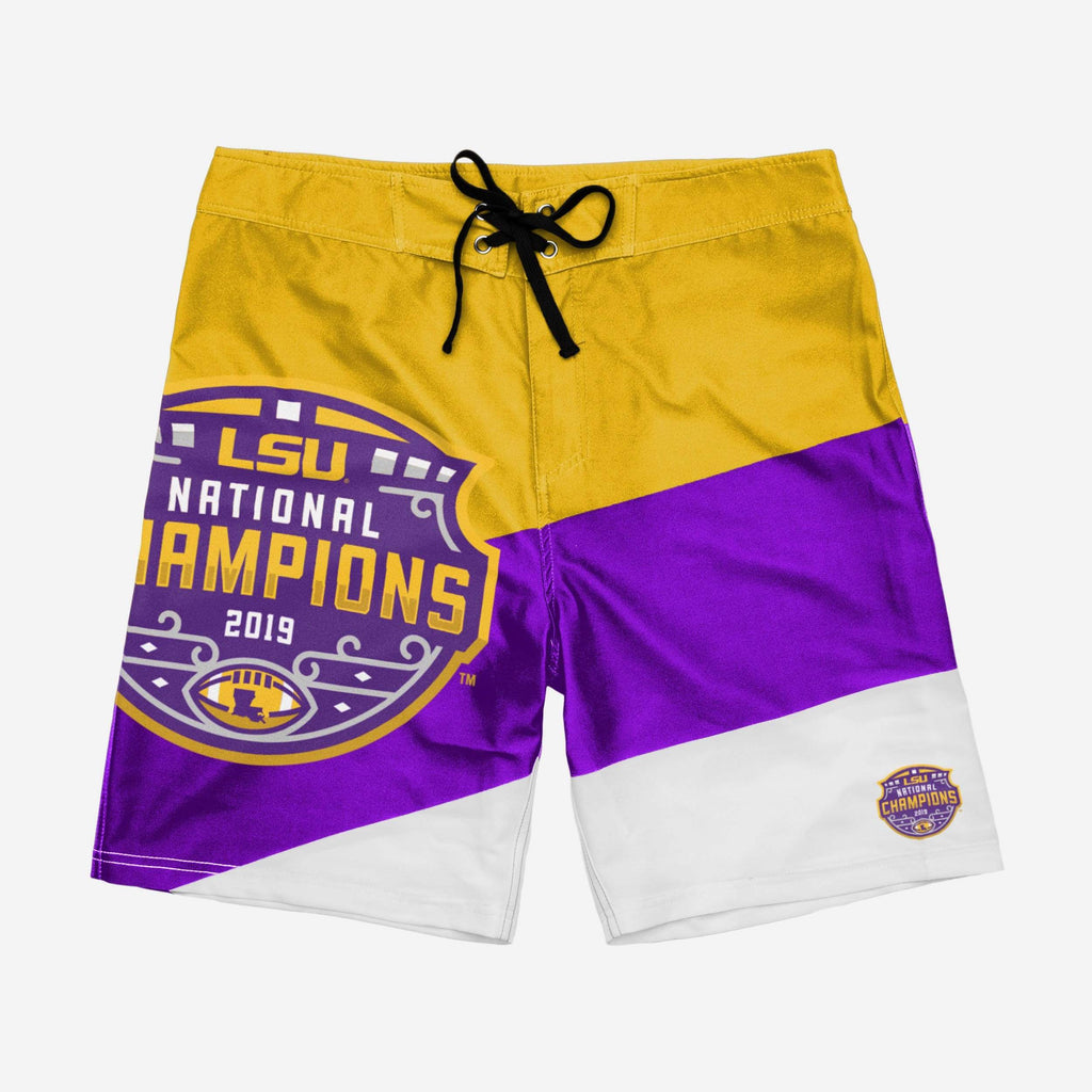 LSU Tigers 2019 Football National Champions Color Dive Boardshorts FOCO