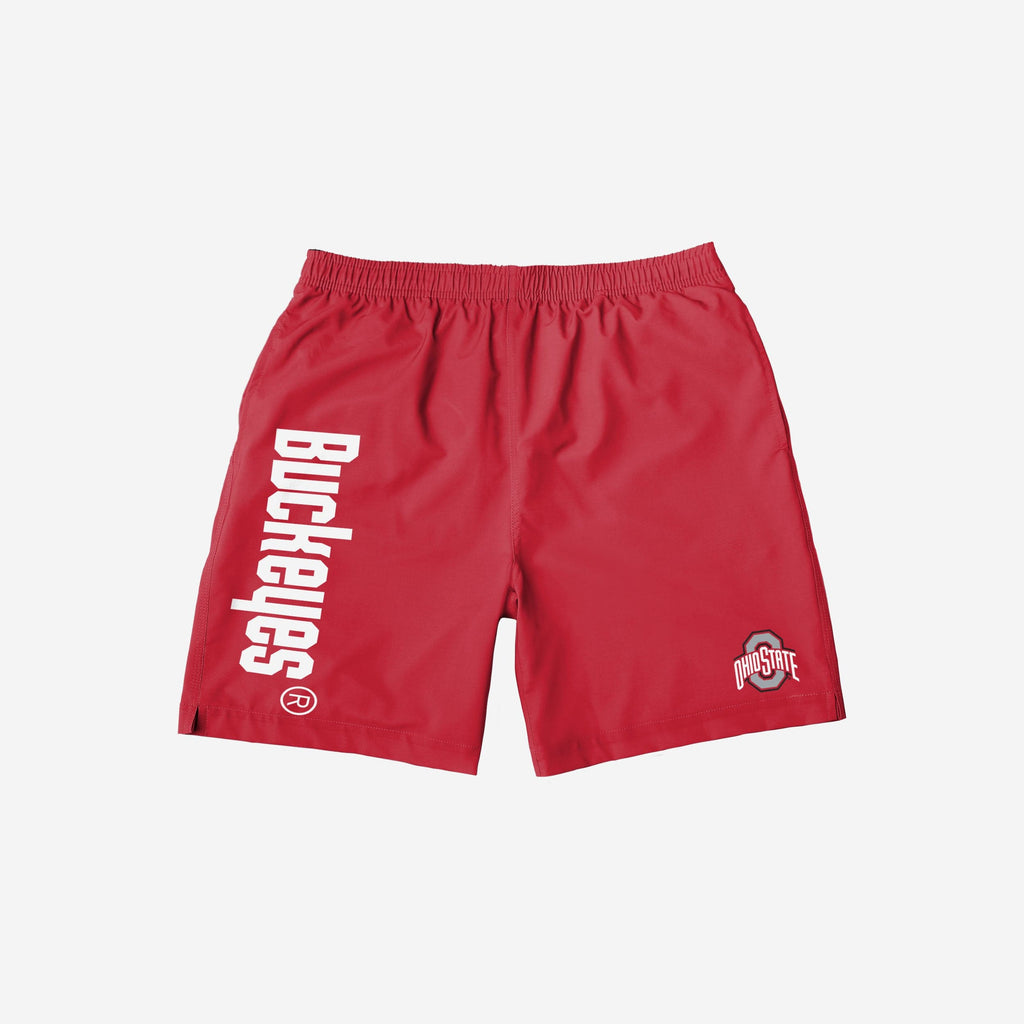 Ohio State Buckeyes Solid Wordmark Traditional Swimming Trunks FOCO