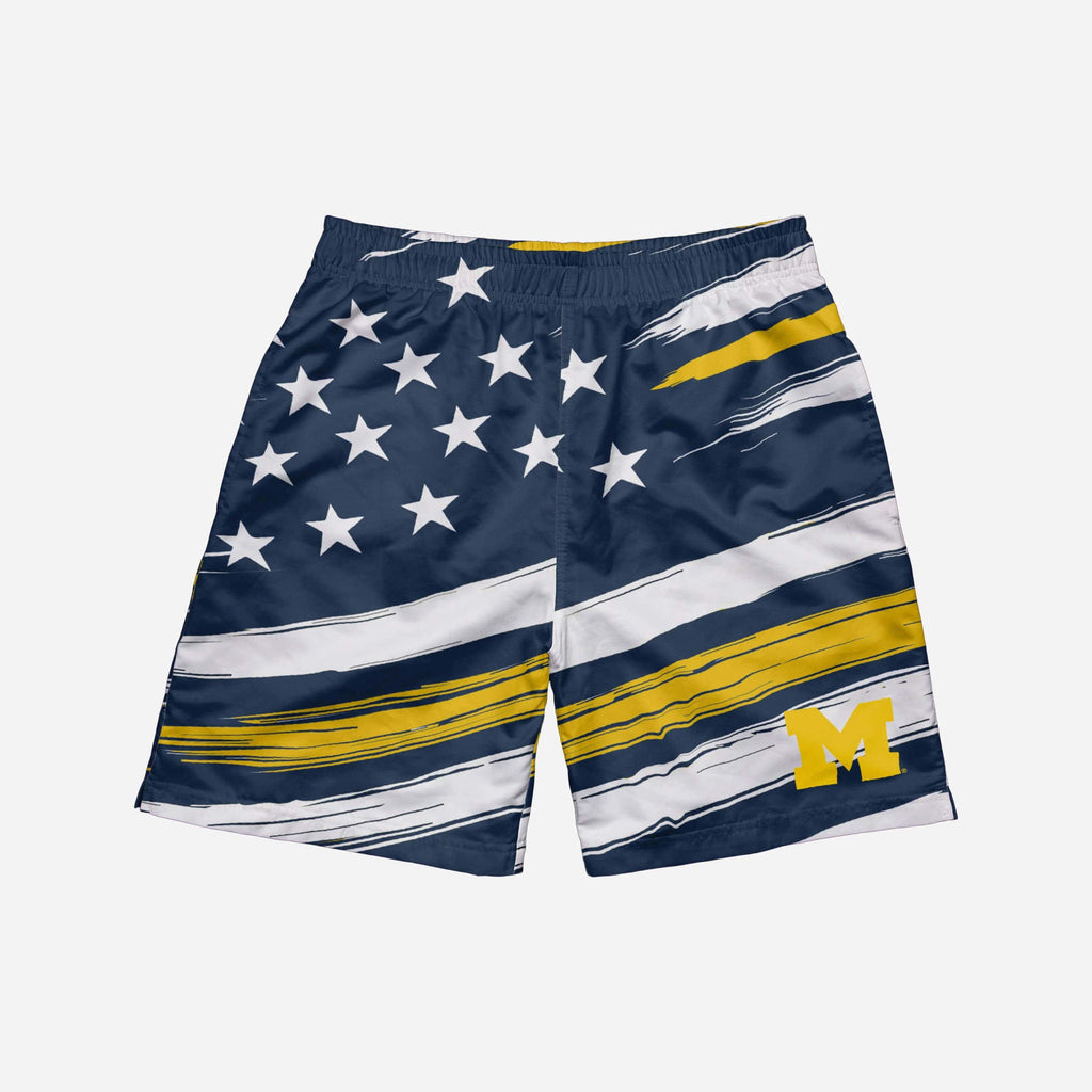 Michigan Wolverines Americana Swimming Trunks FOCO