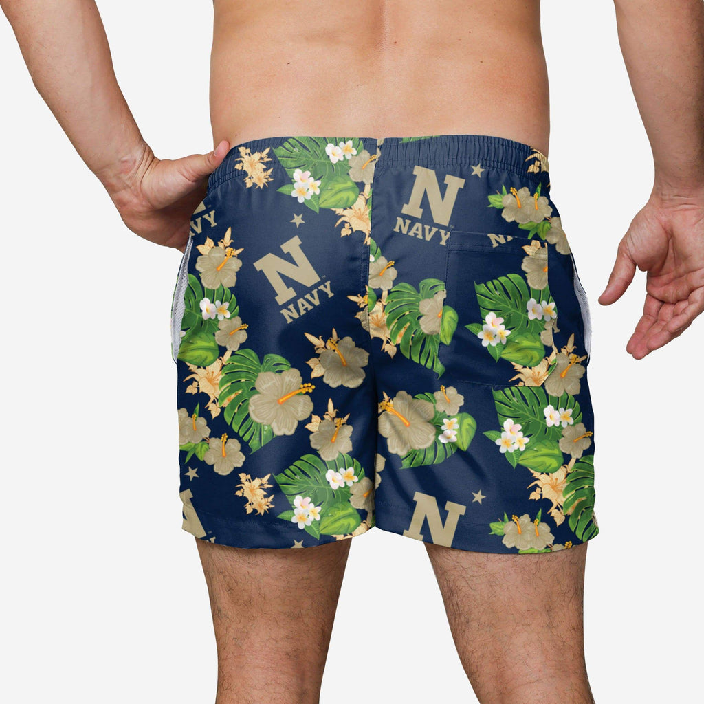 Navy Midshipmen Floral Swimming Trunks FOCO
