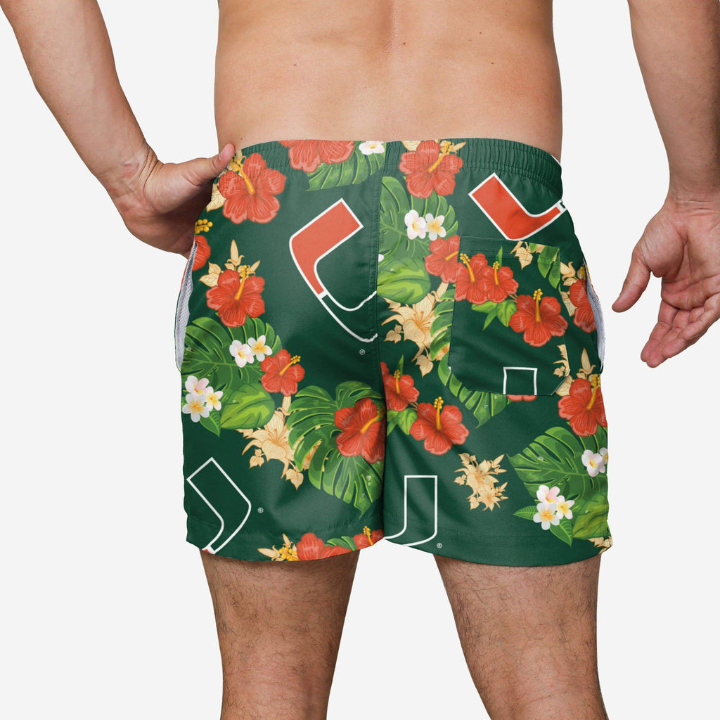 Miami Hurricanes Floral Swimming Trunks FOCO