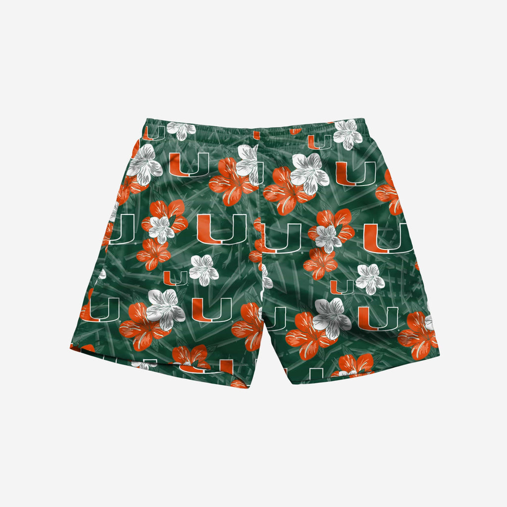 Miami Hurricanes Hibiscus Swimming Trunks FOCO