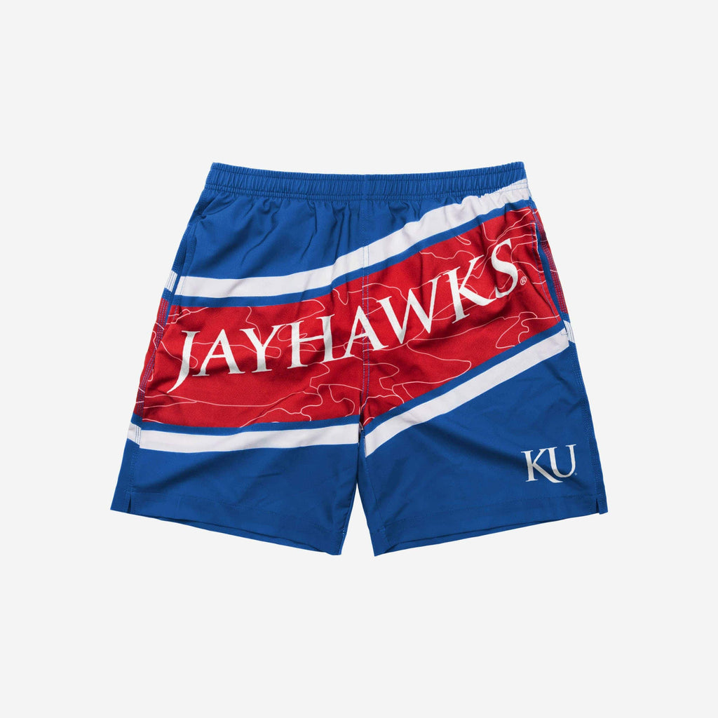 Kansas Jayhawks Big Wordmark Swimming Trunks FOCO