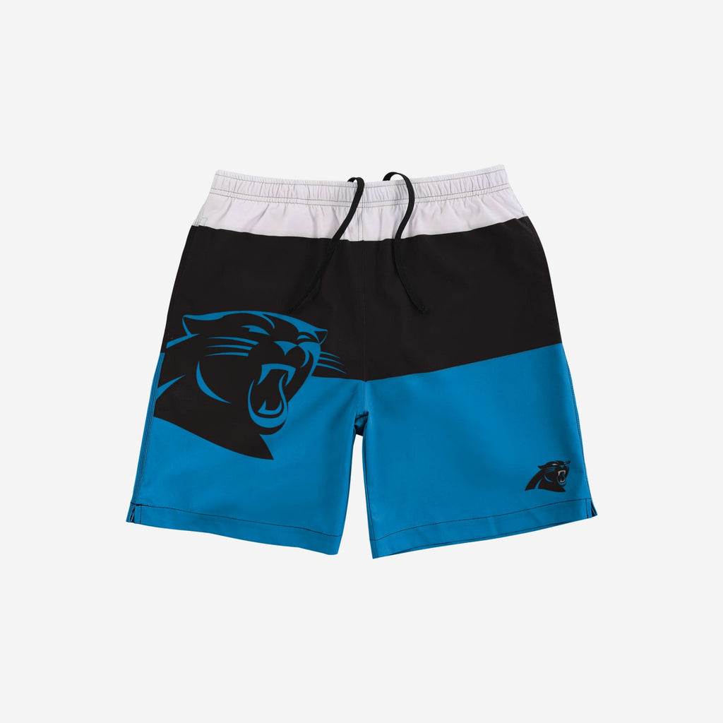 Carolina Panthers 3 Stripe Big Logo Swimming Trunks FOCO