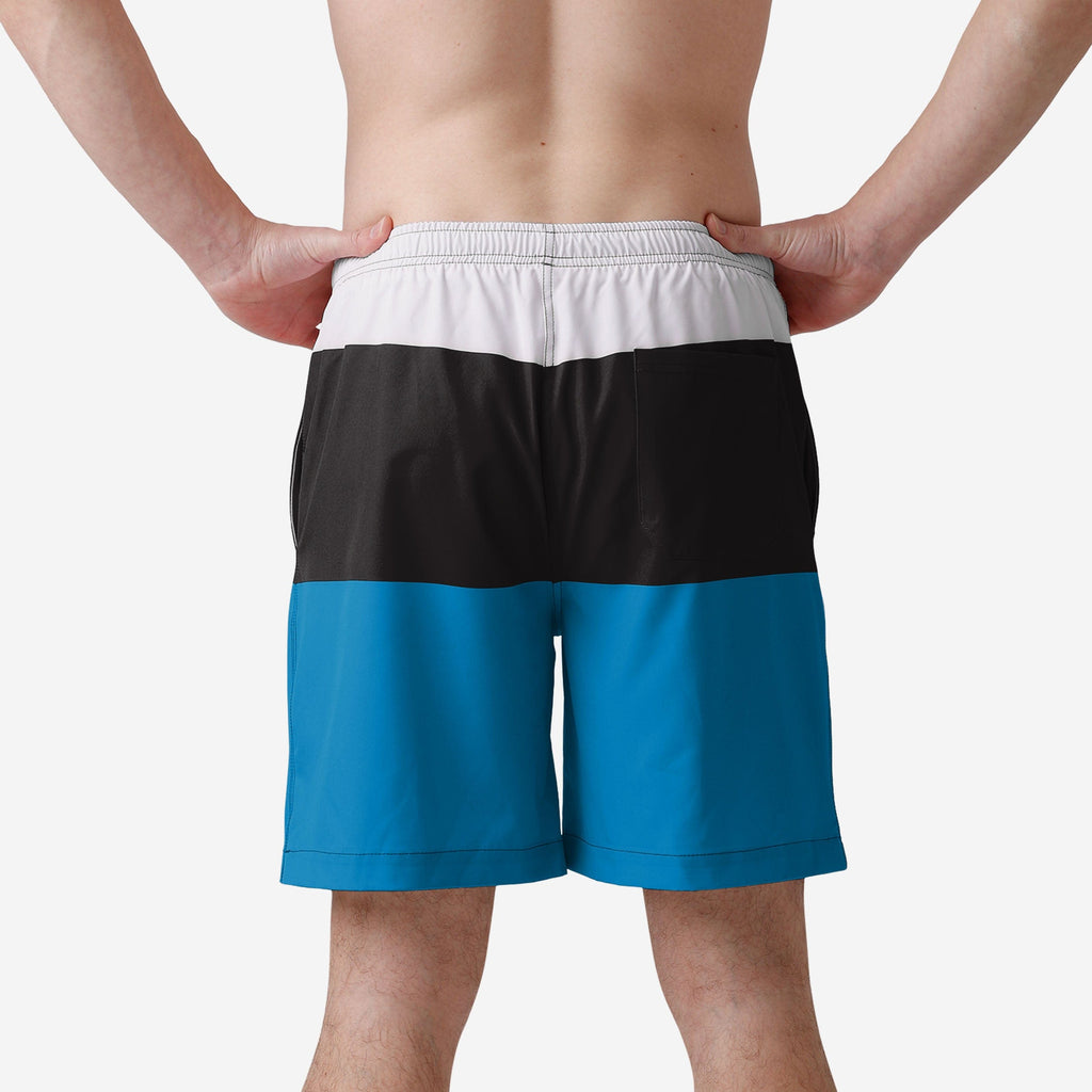Carolina Panthers 3 Stripe Big Logo Swimming Trunks FOCO