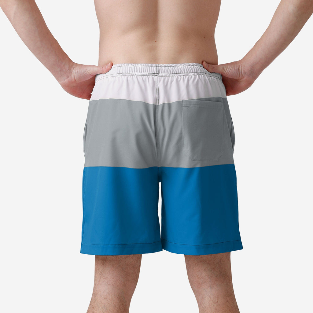 Detroit Lions 3 Stripe Big Logo Swimming Trunks FOCO