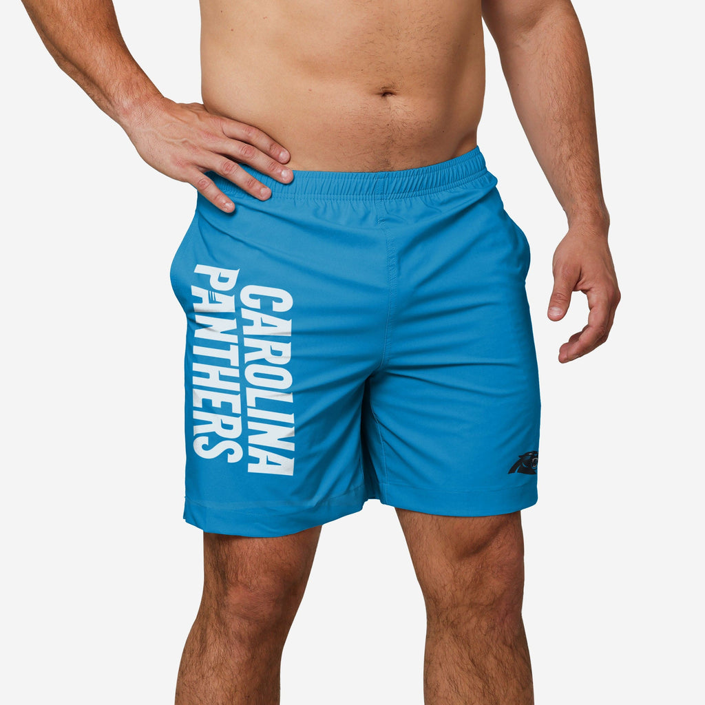Carolina Panthers Solid Wordmark Traditional Swimming Trunks FOCO