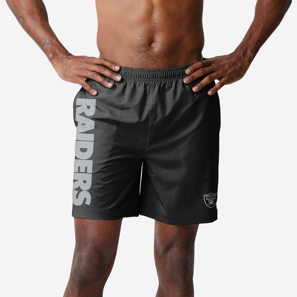 Las Vegas Raiders Solid Wordmark Traditional Swimming Trunks FOCO