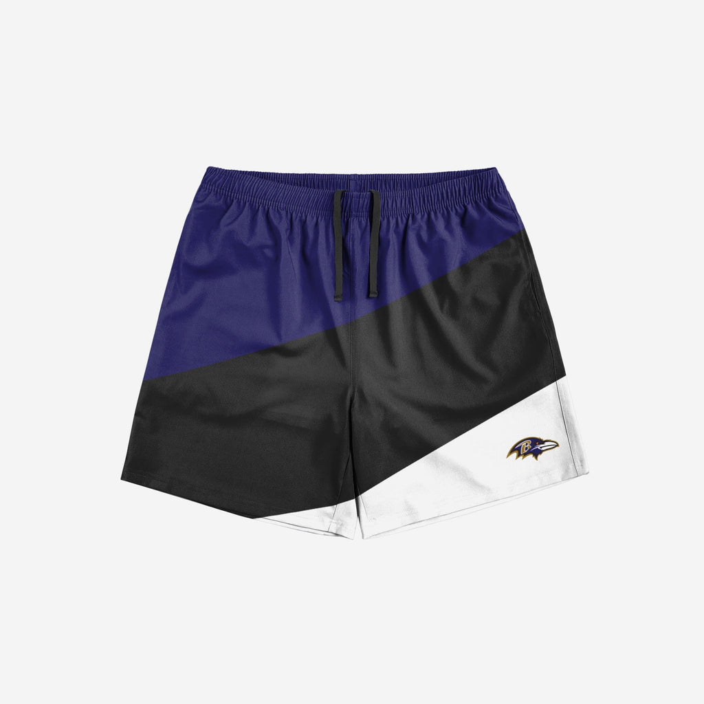 Baltimore Ravens Colorblock Double Down Liner Training Shorts FOCO