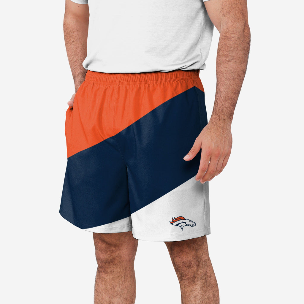 Denver Broncos Colorblock Double Down Liner Training Shorts FOCO