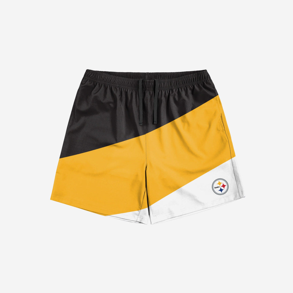 Pittsburgh Steelers Colorblock Double Down Liner Training Shorts FOCO