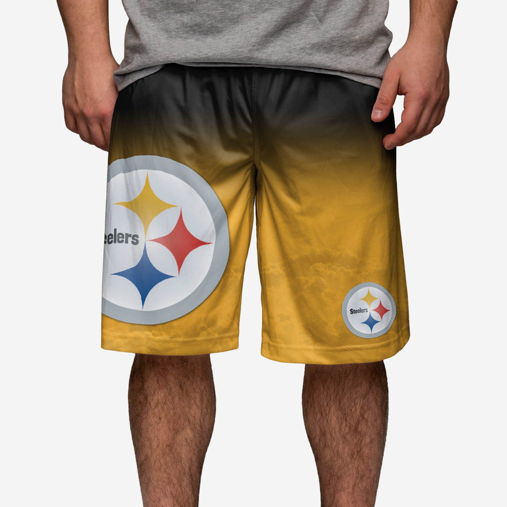 Pittsburgh Steelers Gradient Big Logo Training Shorts FOCO