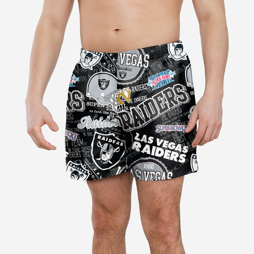 Las Vegas Raiders Logo Rush Swimming Trunks FOCO
