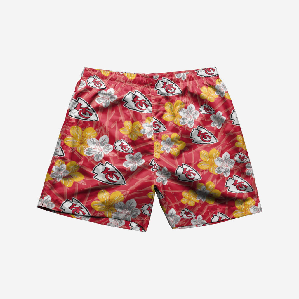 Kansas City Chiefs Hibiscus Swimming Trunks FOCO