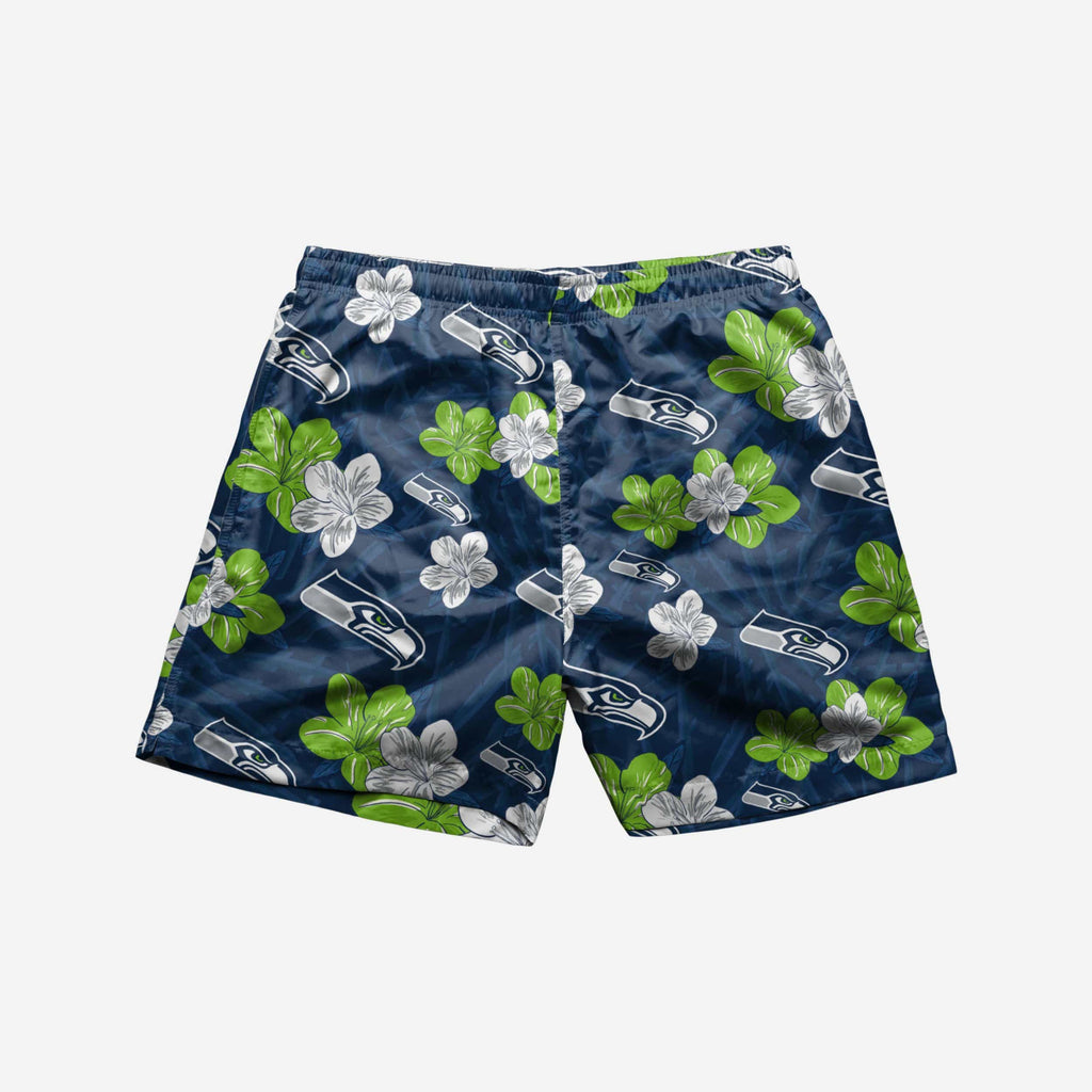 Seattle Seahawks Hibiscus Swimming Trunks FOCO