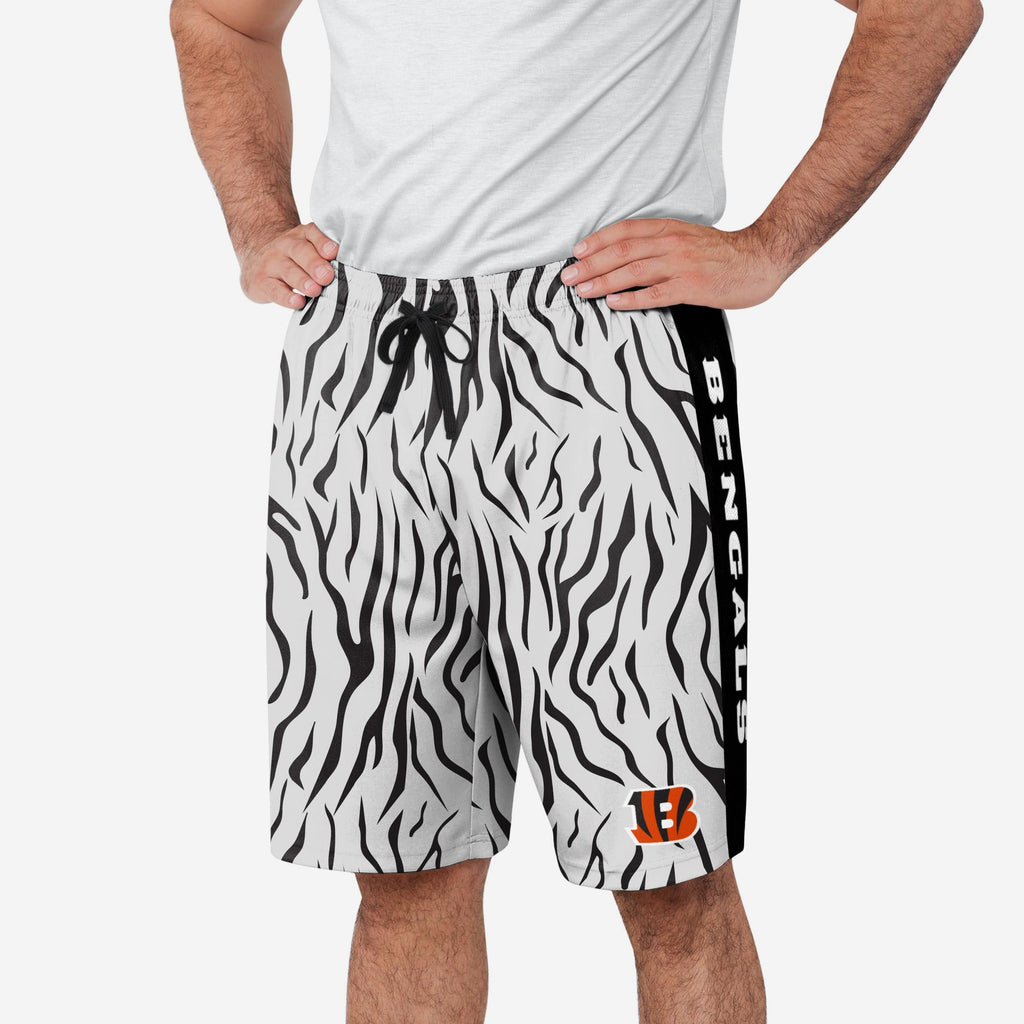 Cincinnati Bengals White Stripe Training Shorts FOCO