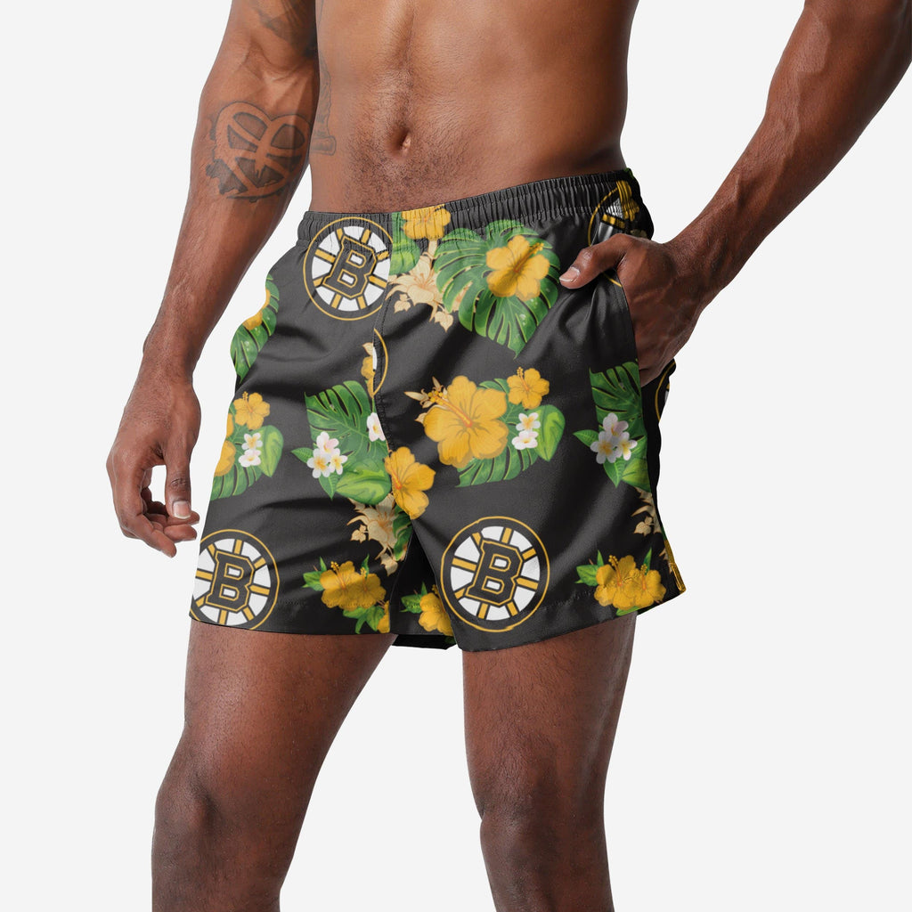 Boston Bruins Floral Swimming Trunks FOCO