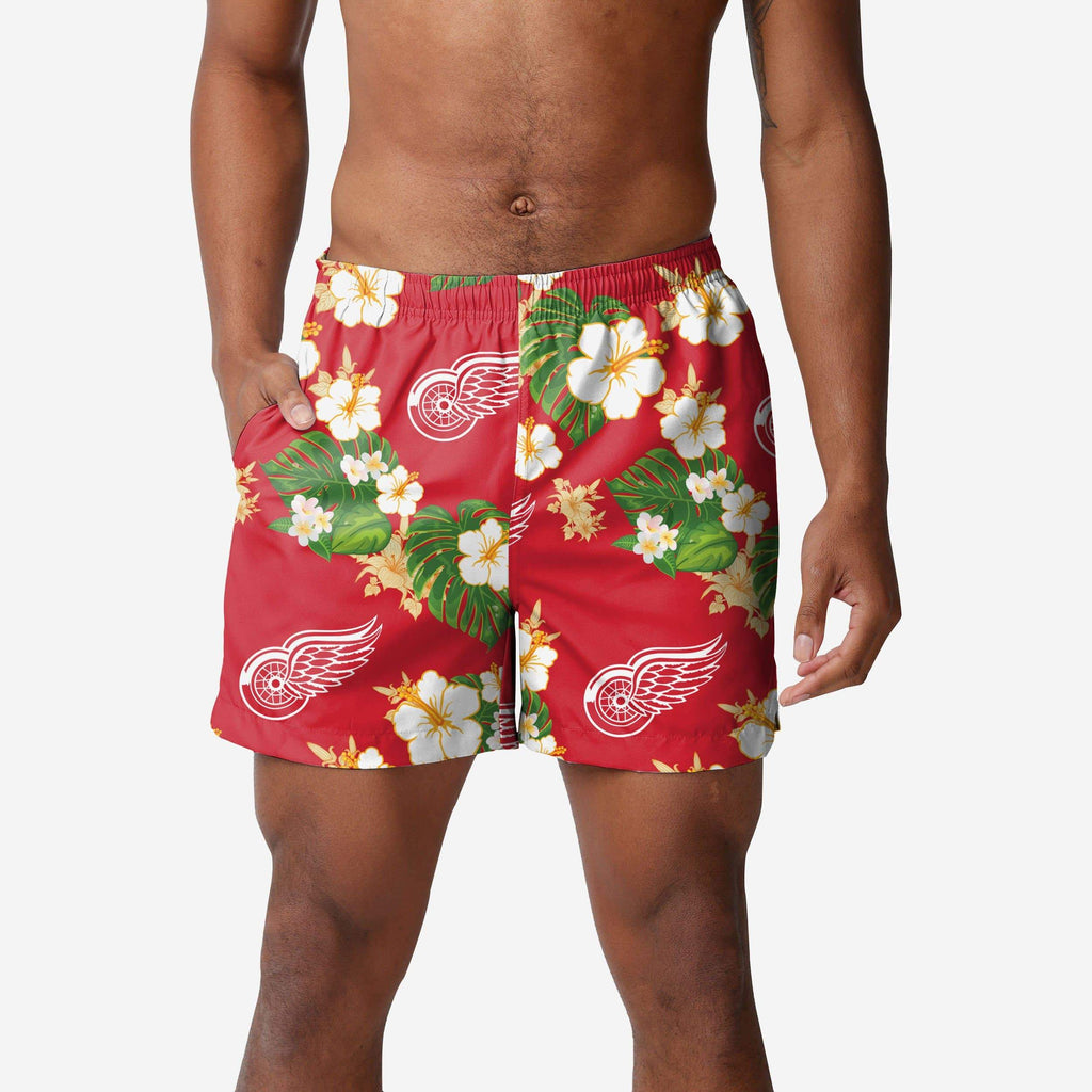 Detroit Red Wings Floral Swimming Trunks FOCO