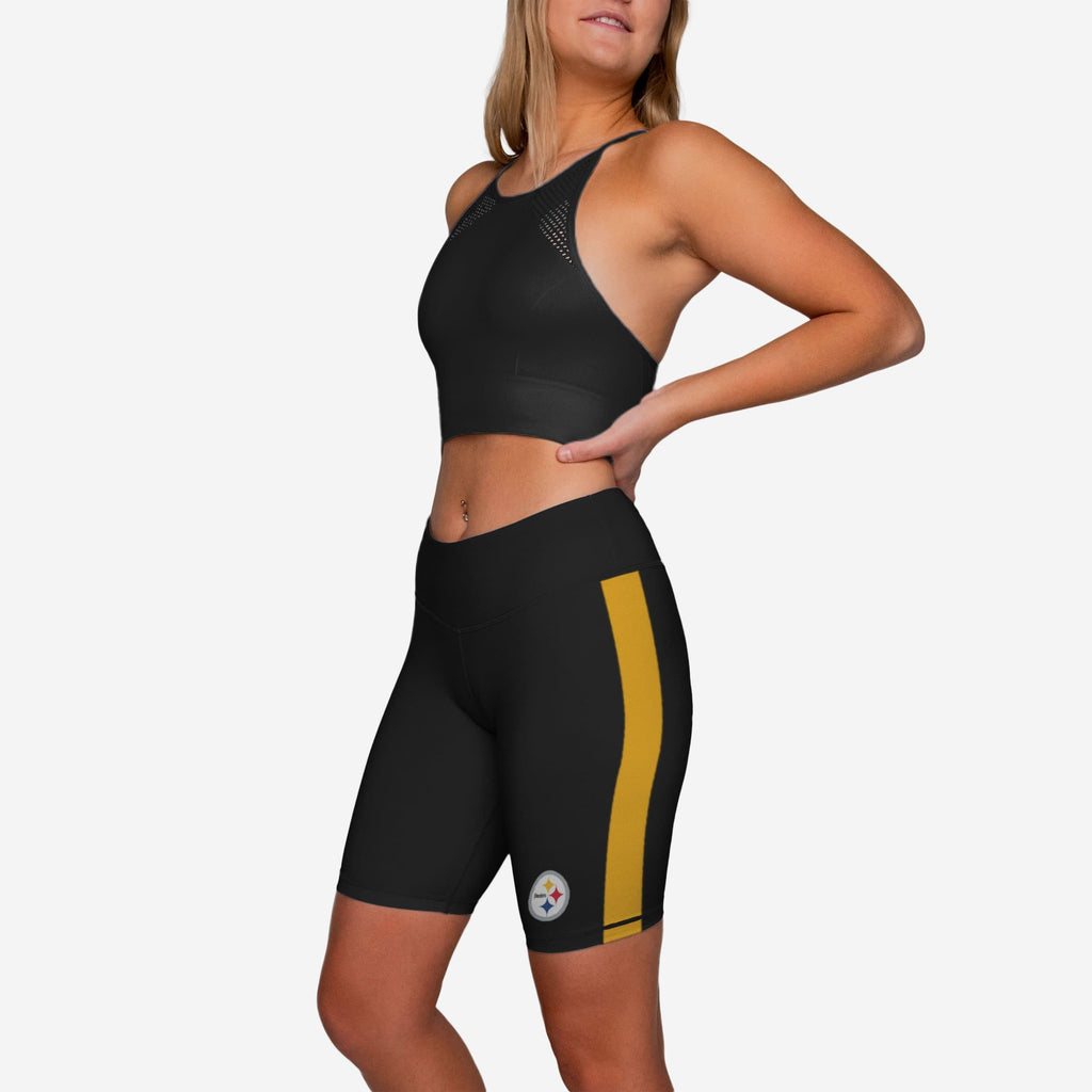 Pittsburgh Steelers Striped Bike Shorts FOCO