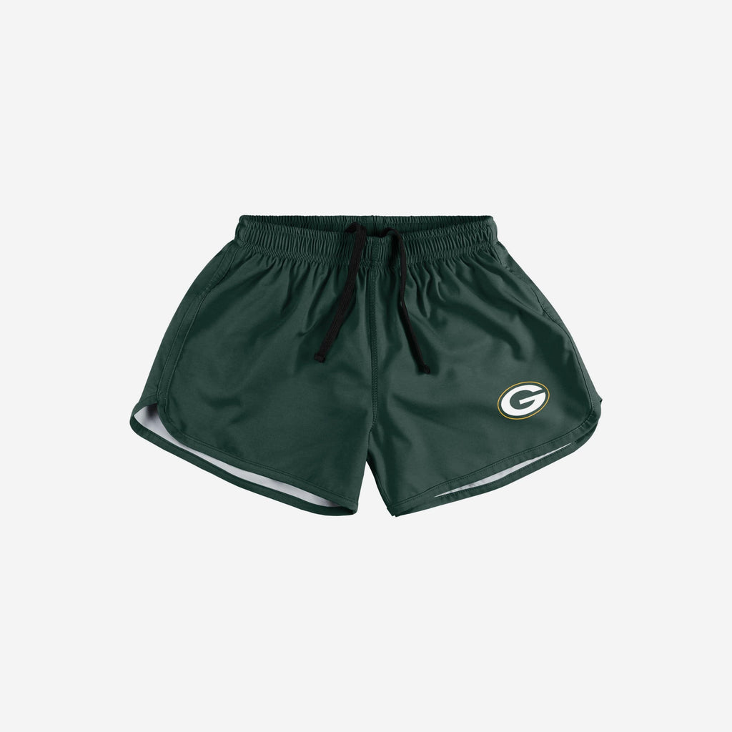 Green Bay Packers Womens Solid Running Shorts FOCO
