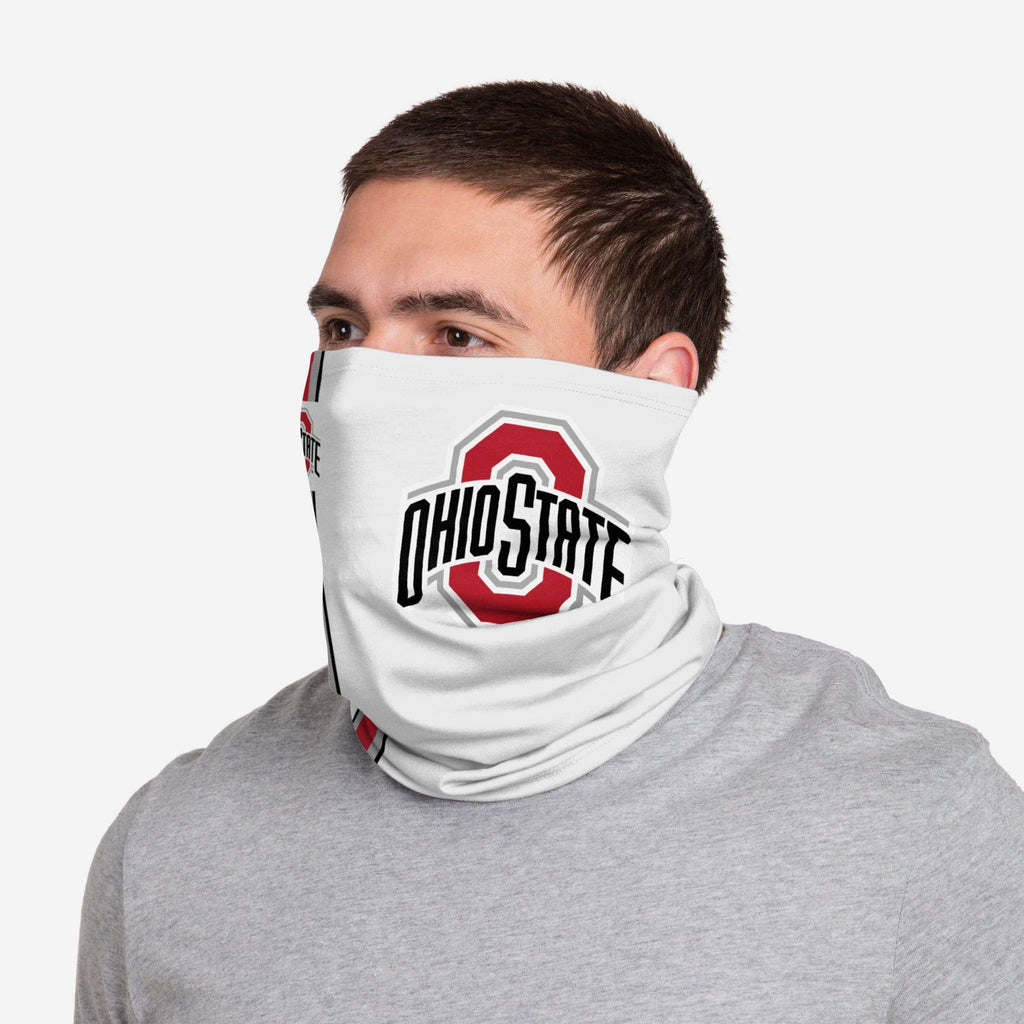 Ohio State Buckeyes On-Field Sideline Logo White Gaiter Scarf FOCO