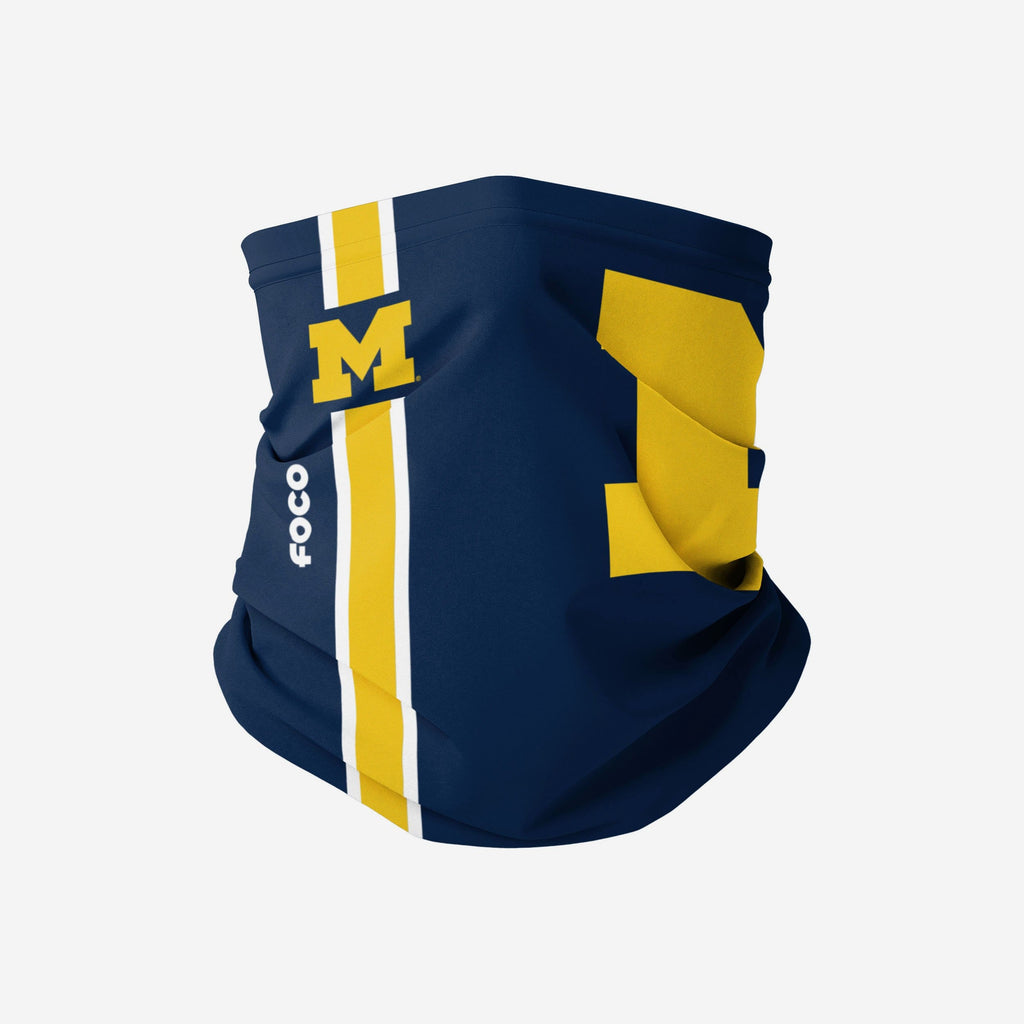 Michigan Wolverines On-Field Sideline Stripe Gaiter Scarf FOCO