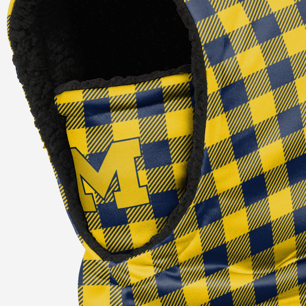 Michigan Wolverines Plaid Hooded Gaiter FOCO